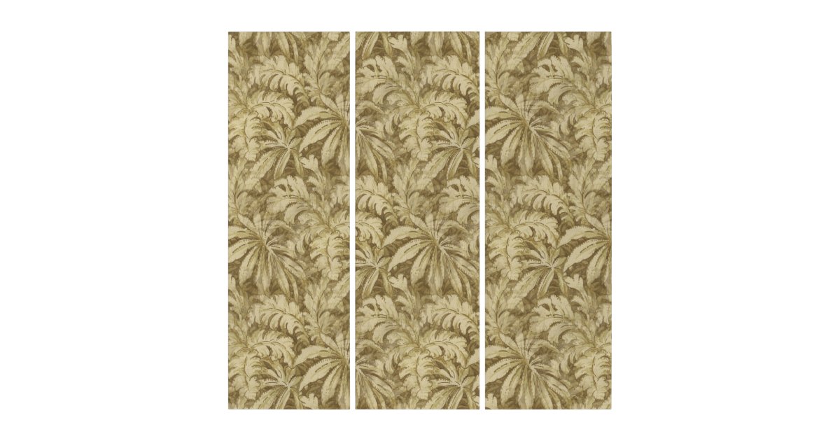 Vintage Palm Leaves Wallpaper - Antique Pattern Triptych | Zazzle