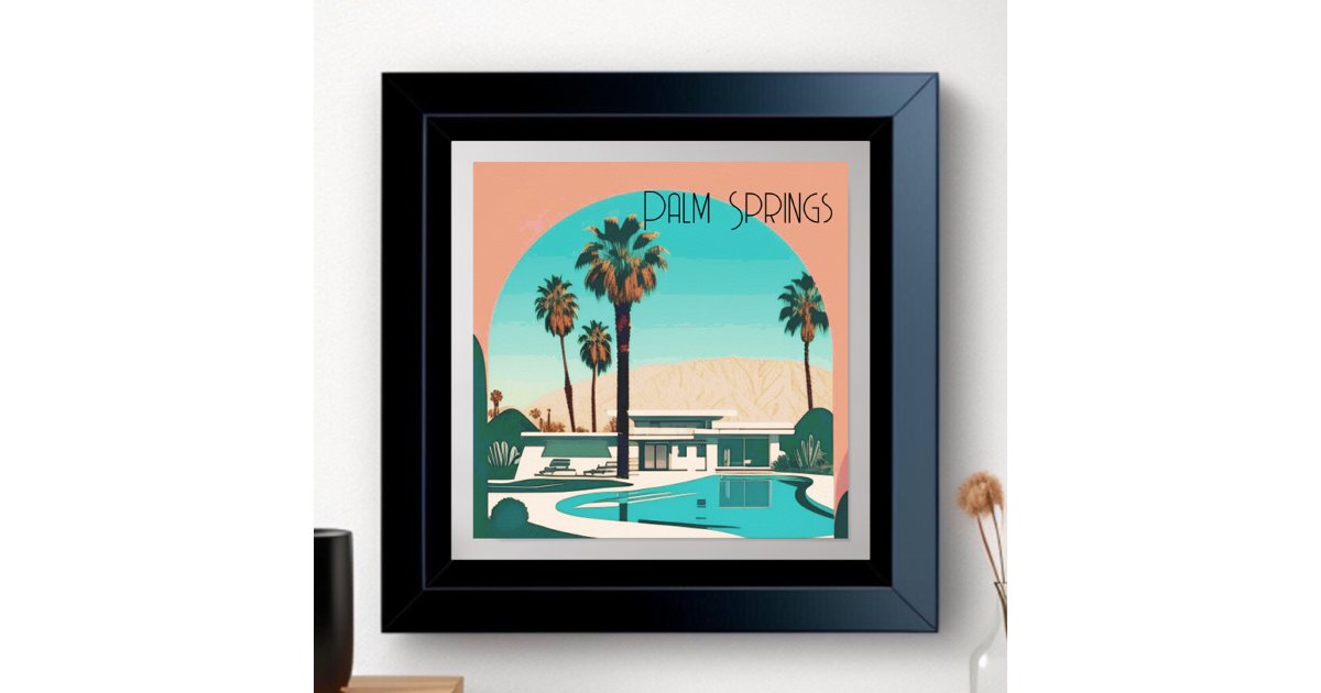 Vintage Palm Springs Watercolor Palms Trees Poster | Zazzle