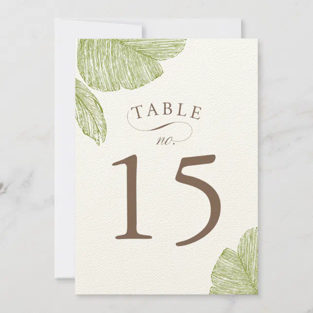 Vintage Palm Tree Wedding Table Number Cards | Zazzle