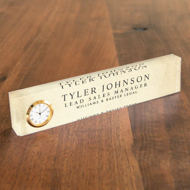 Vintage paper backdrop desk name plate | Zazzle