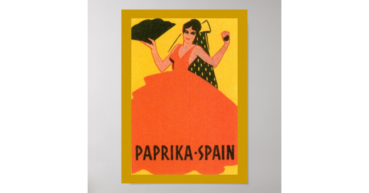Vintage "Paprika Spain" Label Poster | Zazzle