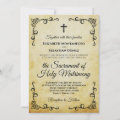 Vintage Parchment Catholic Nuptial Mass Wedding Invitation | Zazzle
