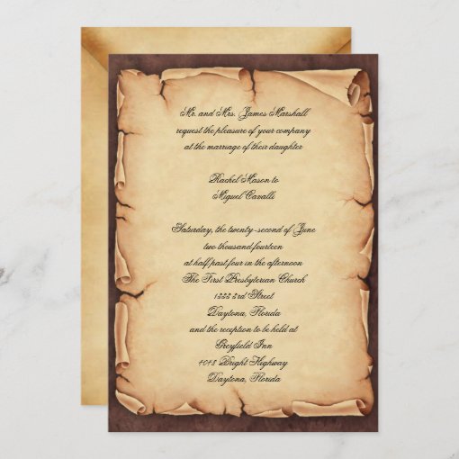 Vintage Parchment Invitation | Zazzle