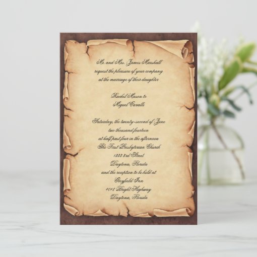 Vintage Parchment Invitation | Zazzle