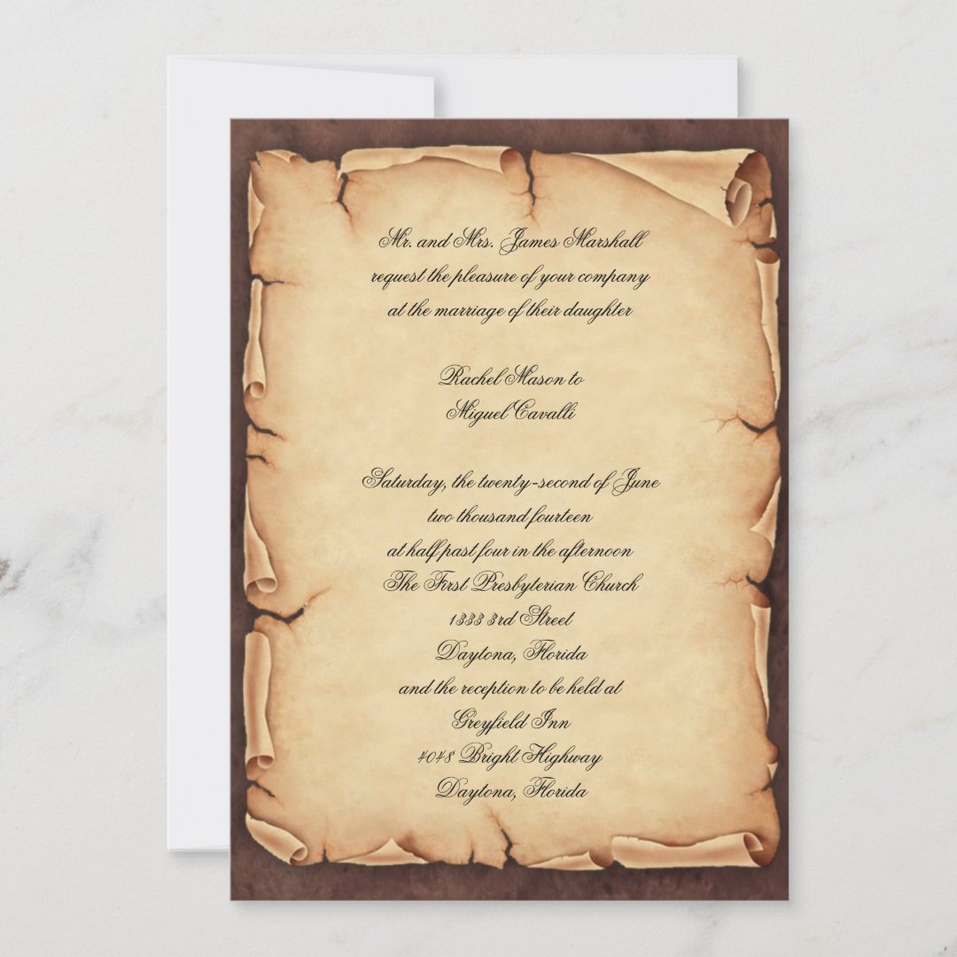 Vintage Parchment Invitation | Zazzle