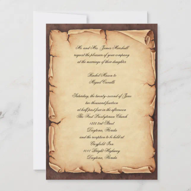 Vintage Parchment Invitation | Zazzle