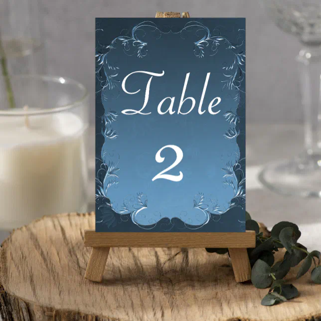 Vintage Parchment Teal Wedding Table Number | Zazzle