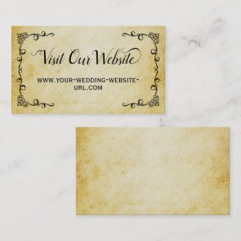 Vintage Parchment Visit Our Wedding Website Enclosure Card | Zazzle
