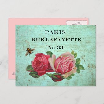 Vintage Paris Address Postcards | Zazzle