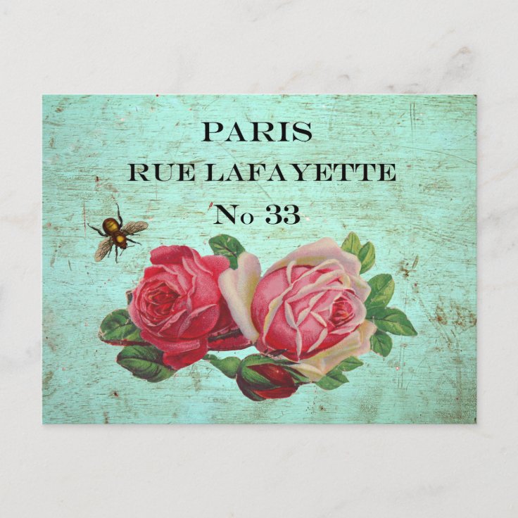 Vintage Paris Address Postcards | Zazzle