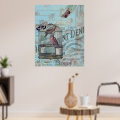 Vintage Paris Birdcage butterfly decoupage style Poster | Zazzle
