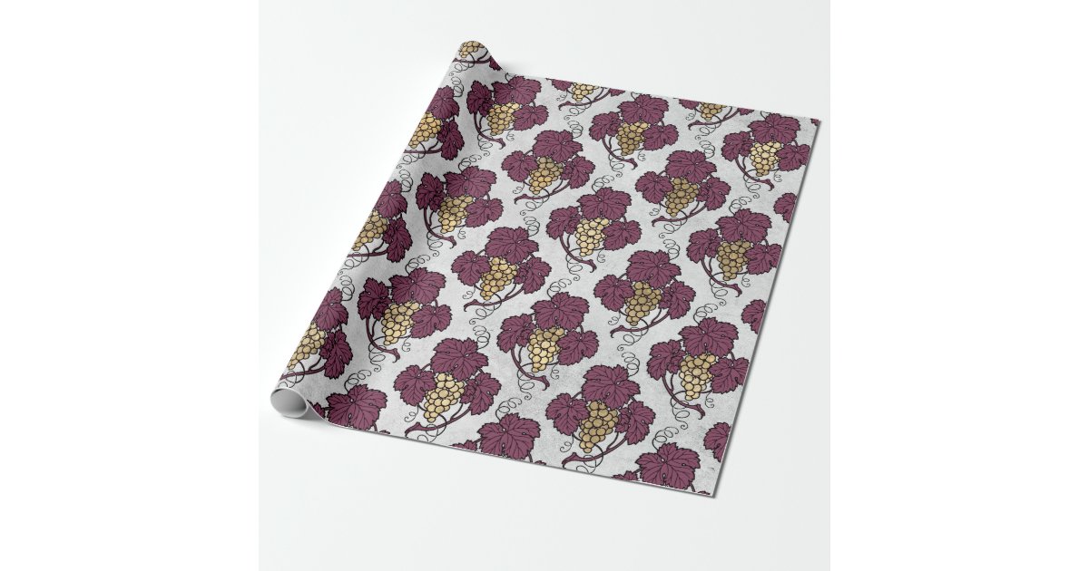 Vintage Paris Burgundy and Gold Grunge Wine Wrapping Paper | Zazzle