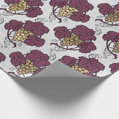 Vintage Paris Burgundy and Gold Grunge Wine Wrapping Paper | Zazzle
