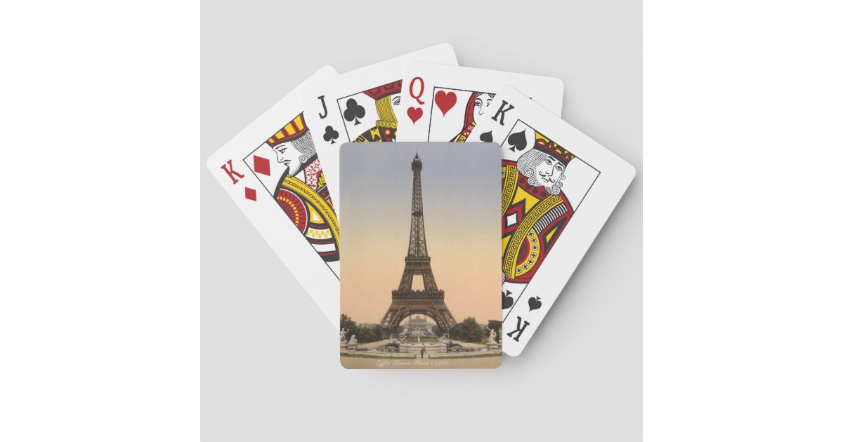 Vintage Paris cards, Eiffel Tower France c1905 Poker Cards | Zazzle