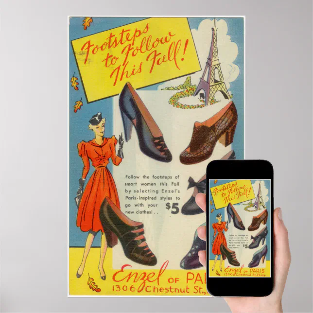 Vintage Paris Fashion Advertisement Poster | Zazzle