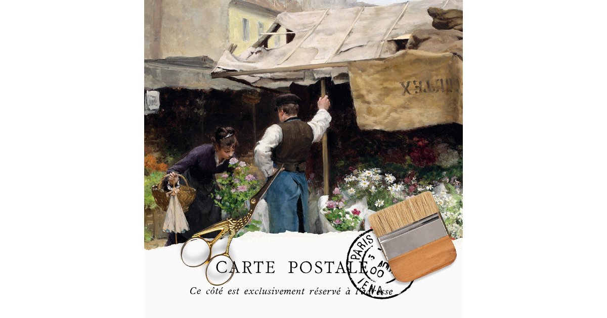 Vintage Paris Flower Market Tissue Paper | Zazzle