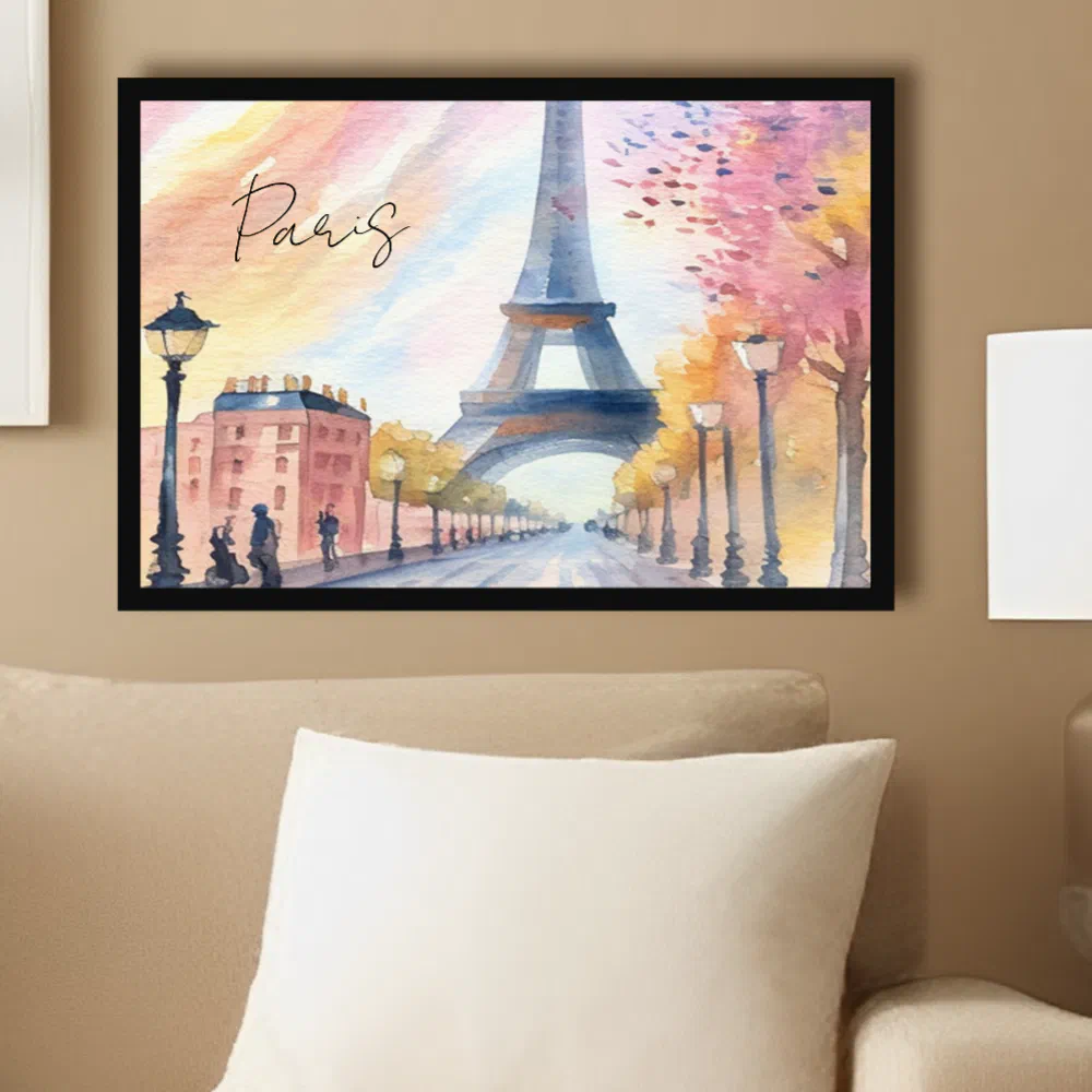 Vintage Paris France Eiffel Tower Watercolor Art Poster - Snuggle ...
