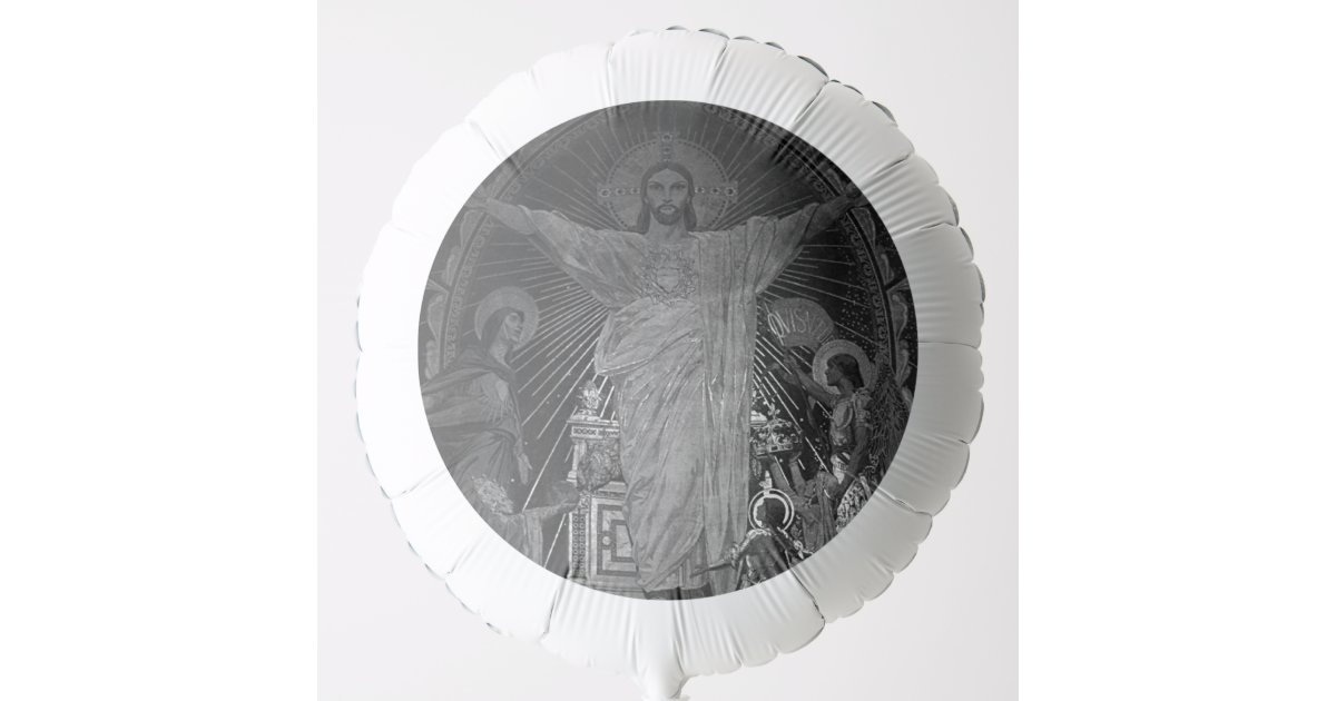 Vintage Paris Main mosaic Sacred Heart jesus Balloon | Zazzle