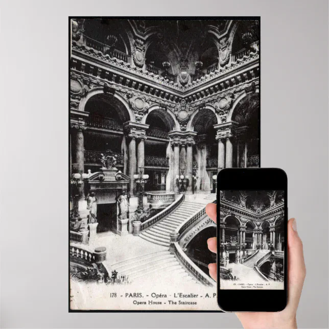 Vintage Paris Opera House Staircase Poster | Zazzle