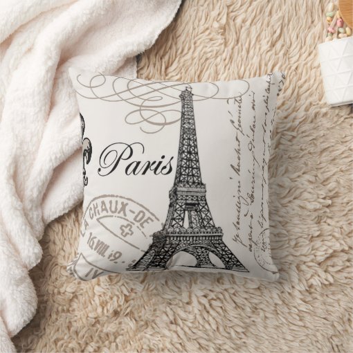 Vintage Paris...pillow Throw Pillow | Zazzle