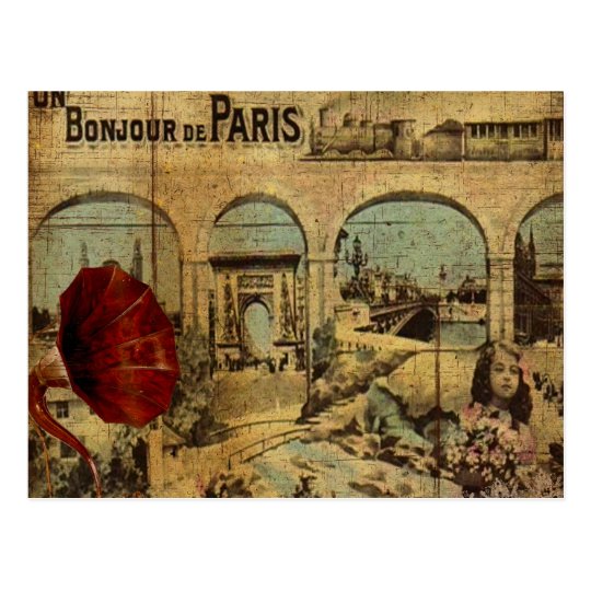 Vintage Paris Print Postcard | Zazzle.com