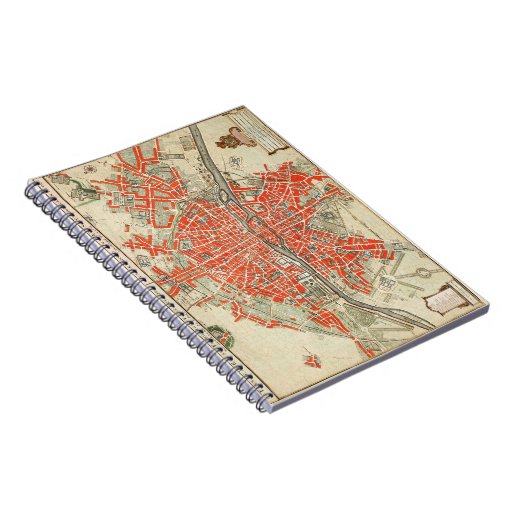 Vintage Paris travel map. Old city. Retro France Notebook | Zazzle