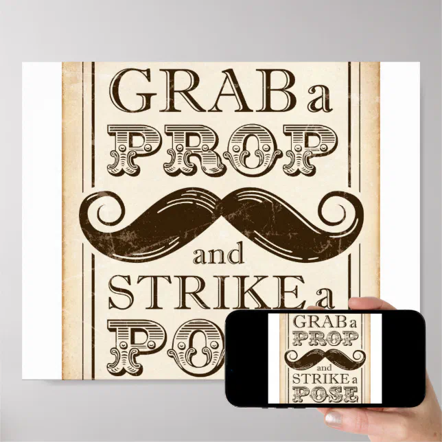 Vintage Party / GRAB A PROP STRIKE A POSE Sign | Zazzle