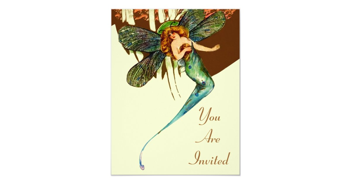 VINTAGE PARTY INVITATIONS DRAGONFLY WINGS ~ PIXIE | Zazzle.com