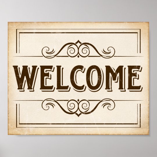 Vintage Party WELCOME Sign Print | Zazzle.com