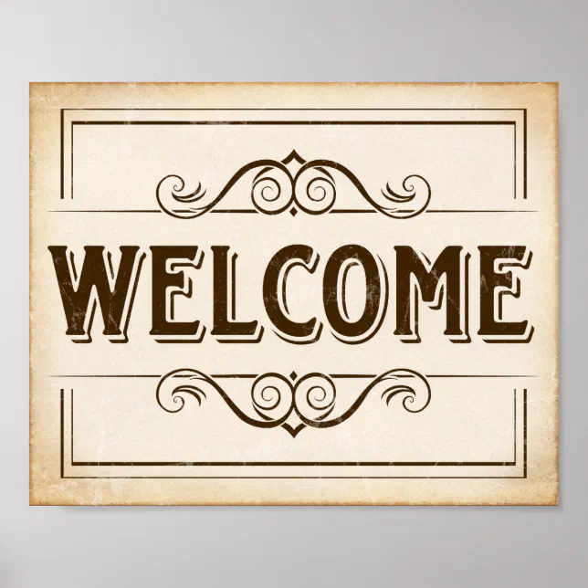 Vintage Party WELCOME Sign Print | Zazzle