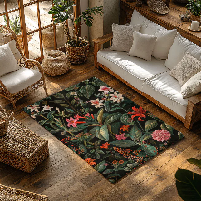 Vintage pastel wild flower William Morris inspired Rug | Zazzle