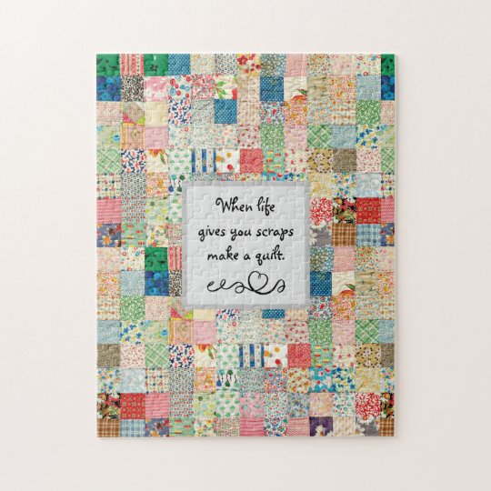 Vintage Patchwork Print Jigsaw Puzzle | Zazzle.com