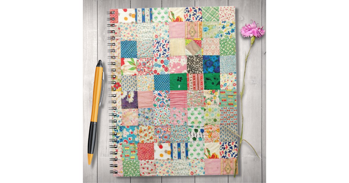 Vintage Patchwork Print Quilt Notebook | Zazzle