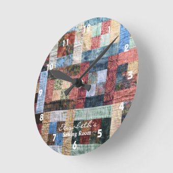 Vintage Patchwork Quilt Clock | Zazzle