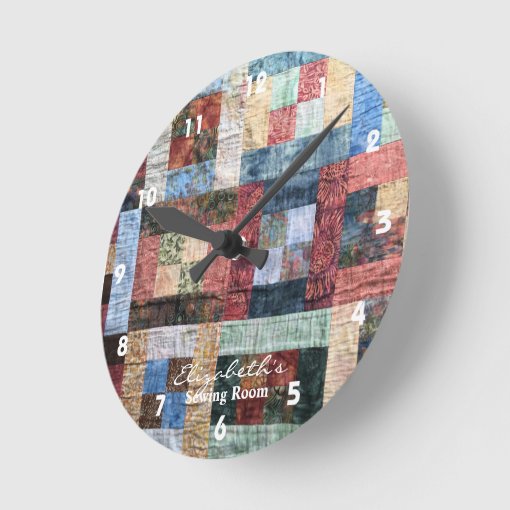 Vintage Patchwork Quilt Clock | Zazzle