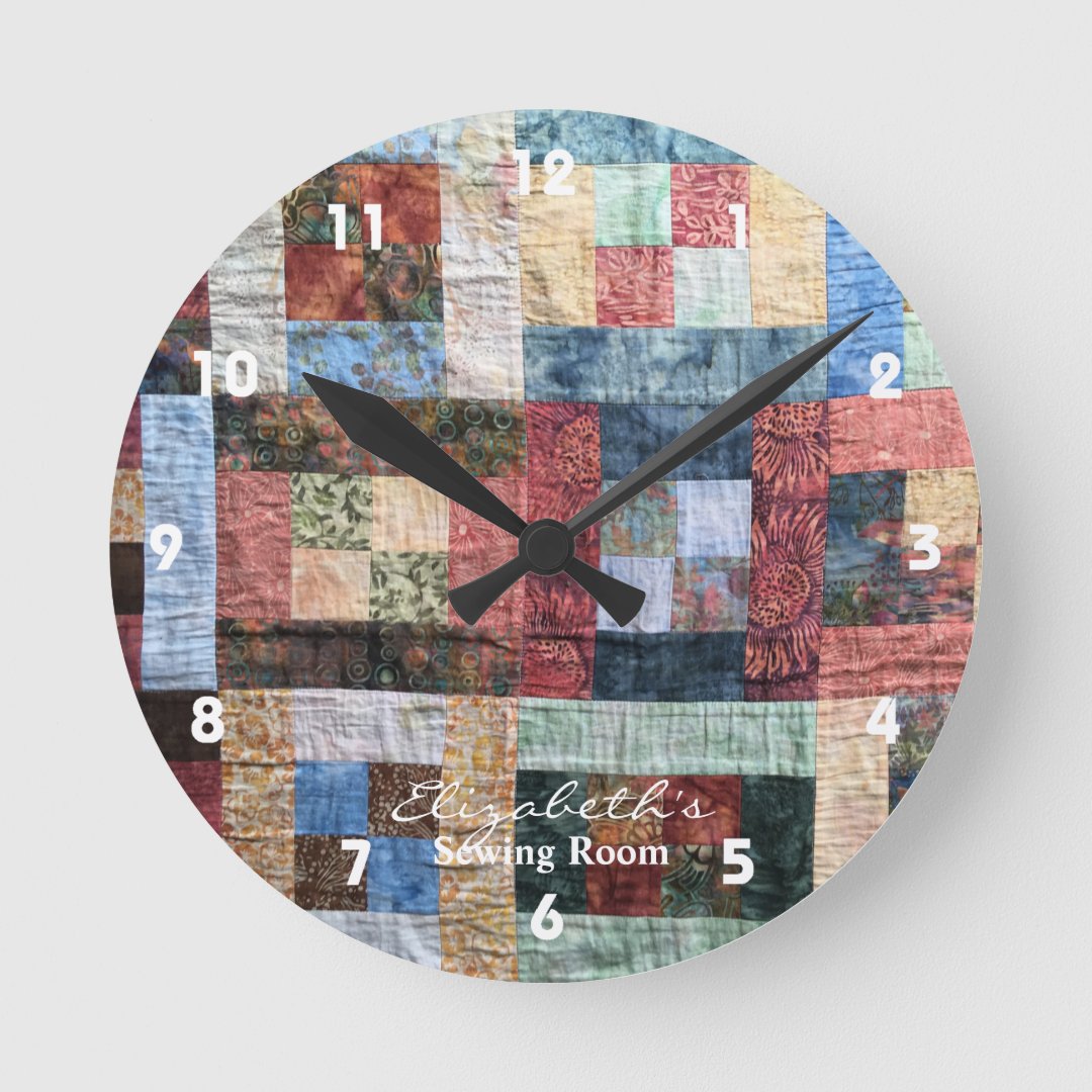Vintage Patchwork Quilt Clock | Zazzle