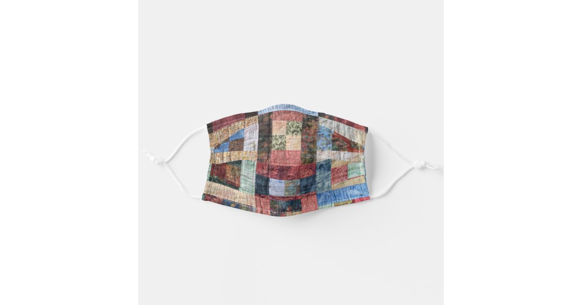 Vintage Patchwork Quilt Design Adult Cloth Face Mask | Zazzle