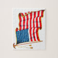 Vintage Patriotic American Flag, Fourth of July Jigsaw Puzzle | Zazzle
