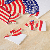 Vintage Patriotic American Flag, Fourth of July Jigsaw Puzzle | Zazzle