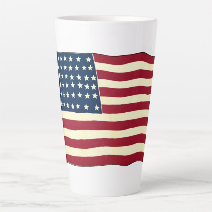 Vintage Patriotic American Flag Fourth Of July Latte Mug