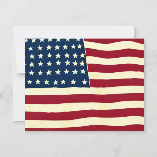 Vintage Patriotic American Flag, Party Invitation | Zazzle