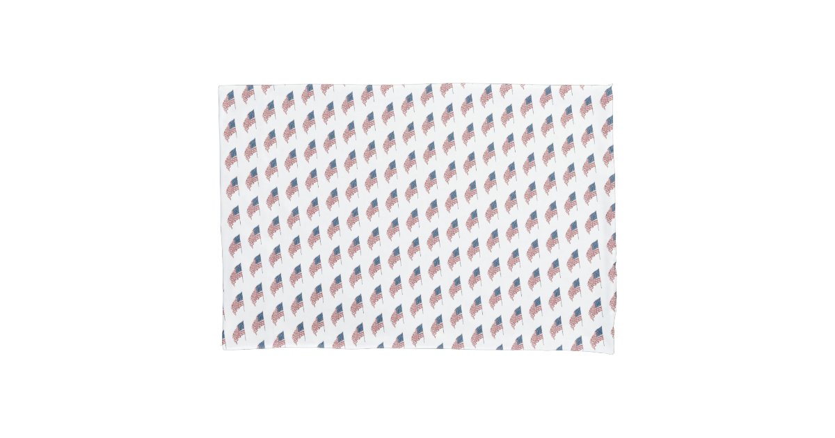 Vintage Patriotic American Flag Waving in the Wind Pillow Case | Zazzle