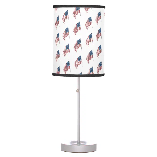 Vintage Patriotic American Flag Waving in the Wind Table Lamp | Zazzle