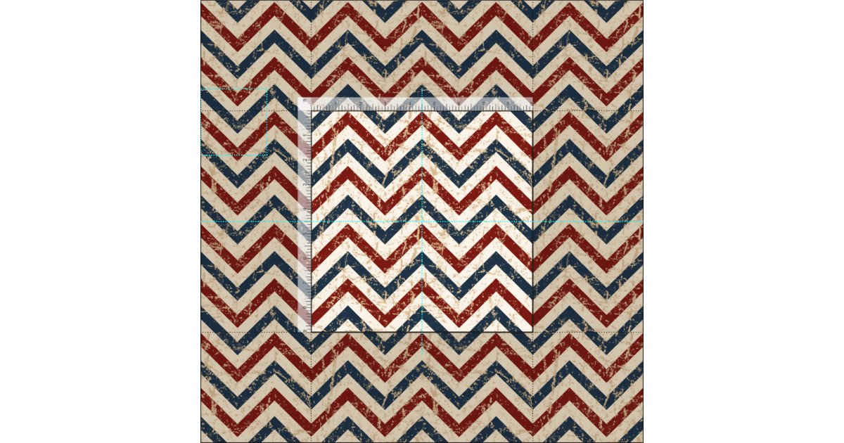 Vintage Patriotic Chevron Pattern Fabric | Zazzle