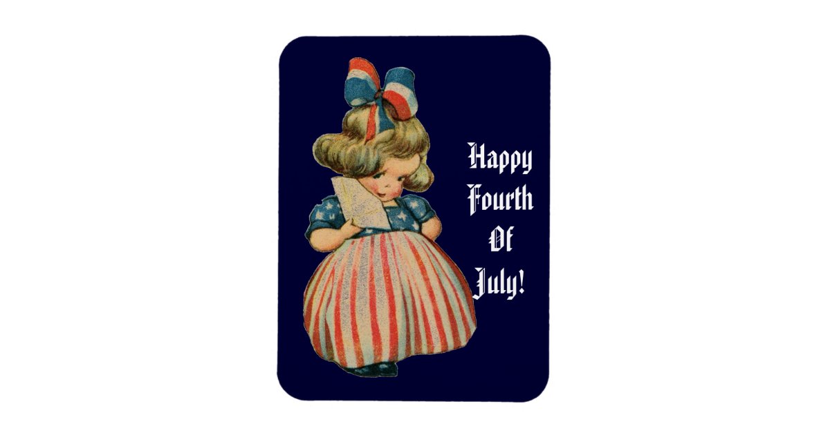 Vintage Patriotic Cutie Magnet Zazzle