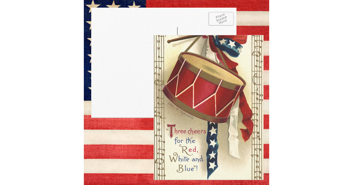 Vintage Patriotic, Drums with Musical Notes | Zazzle