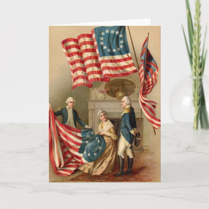 Vintage_Patriotic_Flags_Card Card | Zazzle.com