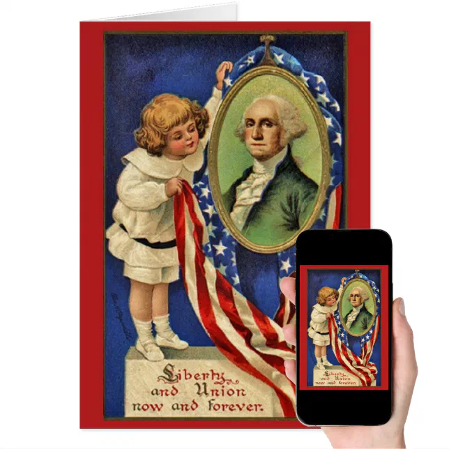 Vintage Patriotic George Washington Card | Zazzle