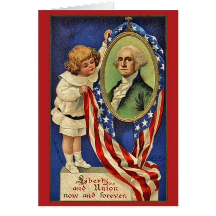 Vintage Patriotic George Washington Card | Zazzle
