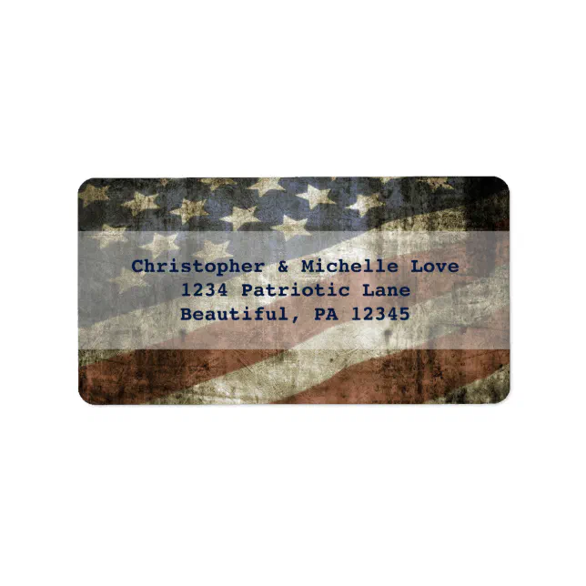 Vintage Patriotic United States Flag Address Label | Zazzle
